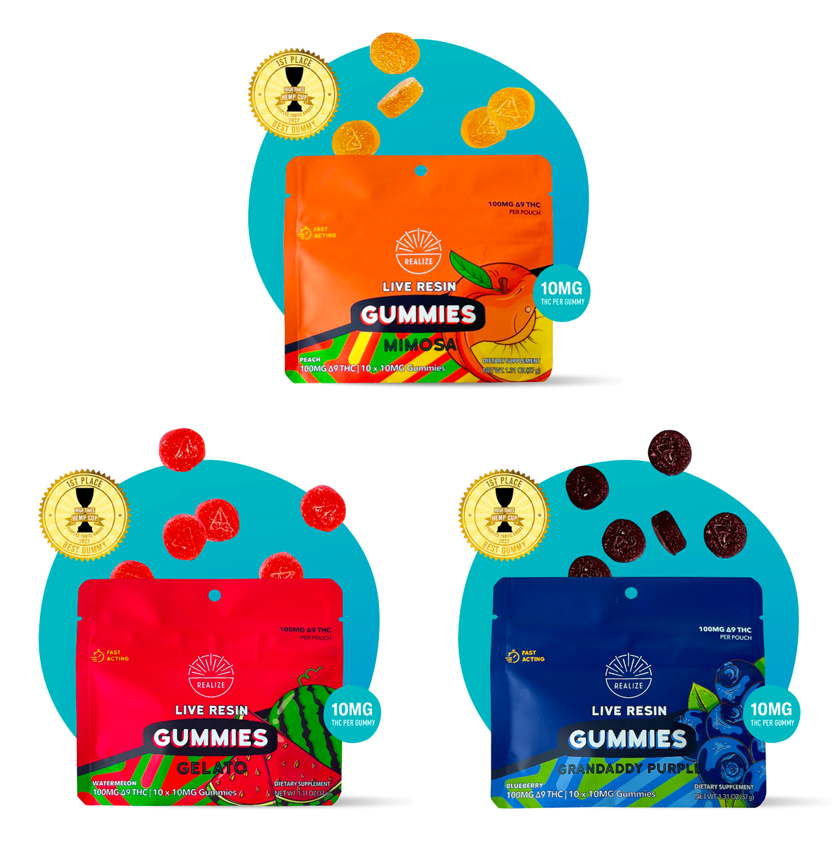 Realize Live Resin ∆9 Gummies | Tennessee Hemp Care